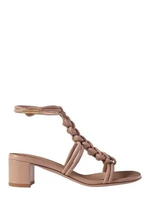 GIANVITO ROSSI Capua 45 Woven Leather Sandals - Orange
