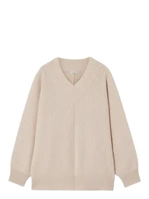 Brunello Cucinelli Ribbed Cashmere Sweater - Neutrals