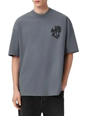 ALLSAINTS Orlando Logo Oversize Graphic T-shirt Hazed Grey