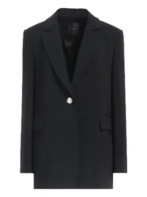 Pinko Single-Breasted Crepe Blazer Black