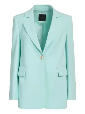 Pinko Single-breasted Crepe Blazer - Green
