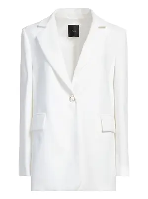 Pinko Single-Breasted Crepe Blazer White