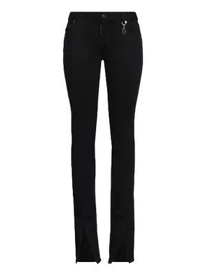 Dsquared2 Flared Jeans With Leather Trims - Black