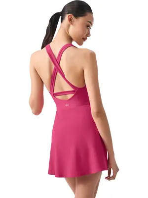 Alo Yoga Soft Backspin Dress Pink Summer Crush