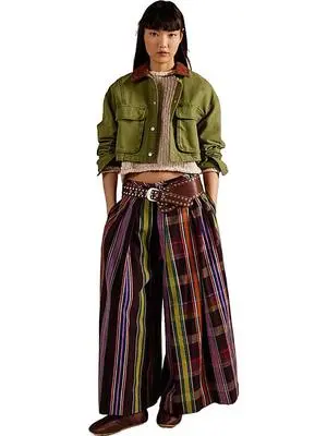 Rujuta Sheth Rujuta Sheth Frida Plaid Pants Mocha Chex Stripes