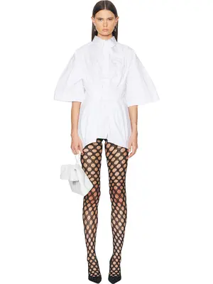 MAISON MARGIELA Short Sleeve Button Up Top - White