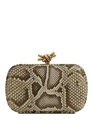 Bottega Veneta Python Minaudière With Knot Clasp - Roccia