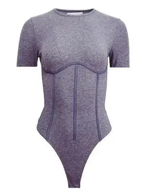 FLEUR DU MAL Stretch Cotton T-shirt Bodysuit - Heather Grey