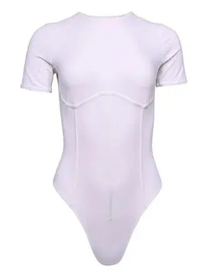 FLEUR DU MAL Stretch Cotton T-shirt Bodysuit - Ivory