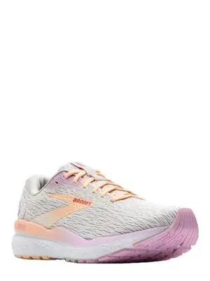 Brooks Ghost 16 Lace Up Running Sneakers - White/grey/orchid