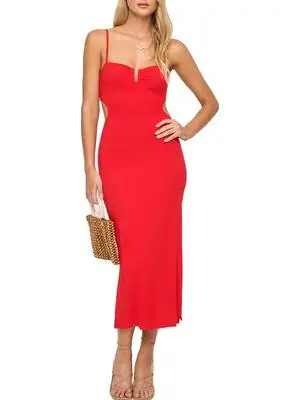 L*Space Cameron Cutout Rib Cover-up Midi Dress - Flame