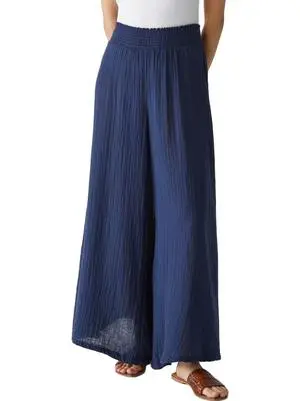 Michael Stars Simba Smocked Waist Wide Leg Pants - Nocturnal
