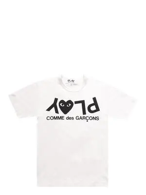 Play Comme Des Garcon Inverted Text Logo T-shirt - White