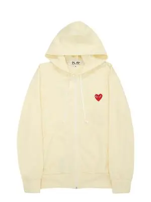 Play Comme Des Garcon Play Zip Hoodie - White