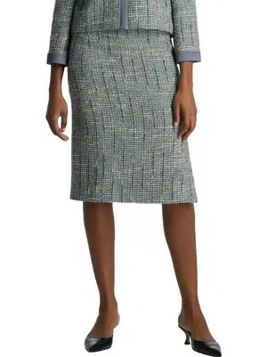 ST. JOHN St. John Collection Metallic Tweed Straight Skirt