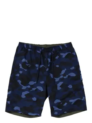A BATHING APE Color Camo Shark Reversible Shorts - Blue