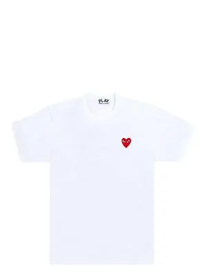 Play Comme Des Garcon Comme Des Garçons Short-sleeve Play T-shirt With Red Heart - White