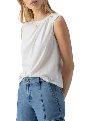 Sanctuary Twist Neck Organic Cotton Tank - White