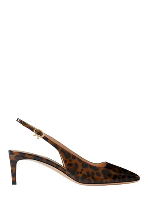 GIANVITO ROSSI Nuit 55 Leopard-print Slingback Pumps - Animal Print