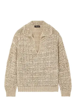 Loro Piana Loro Piana Open-Knit Silk Sweater Beige
