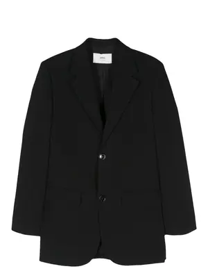 Ami Crepe Single-breasted Blazer - Black