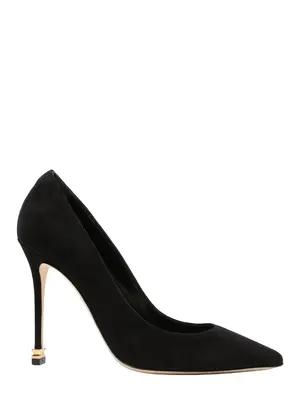 Elisabetta Franchi 105mm Metal-logo Suede Pumps - Black