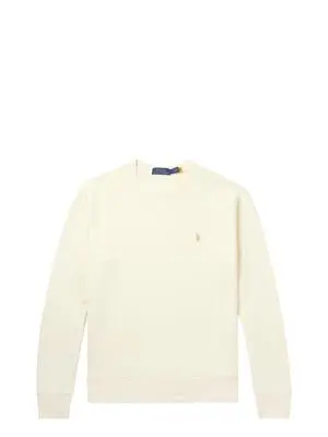 Polo Ralph Lauren Logo-embroidered Cotton-jersey Sweatshirt - White