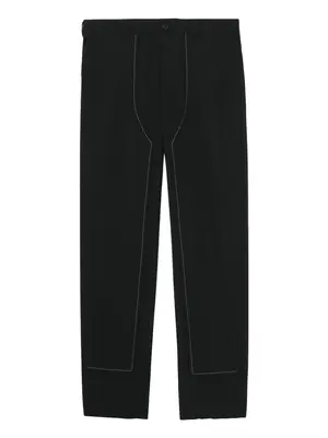 BLACK COMME DES GARÇONS Decorative-stitching Straight-leg Trousers - Black