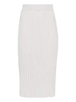 JOSEPH Chunky-ribbed Midi Skirt - Neutrals