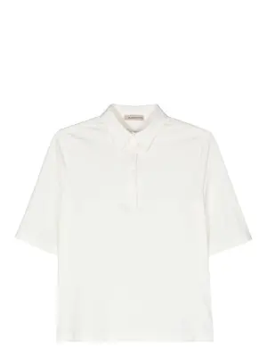 BLANCA VITA Platy Short-sleeve Polo Top - Neutrals