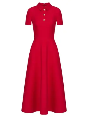 VALENTINO Crepe Couture Midi Dress