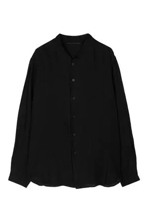 FORME D'EXPRESSION Long-sleeve Linen Shirt - Black