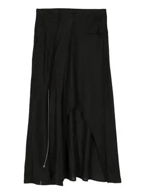 Yohji Yamamoto Asymmetric Linen Skirt - Black