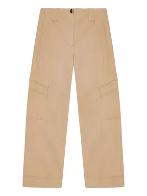 GANNI Mid-rise Cargo Trousers - Neutrals