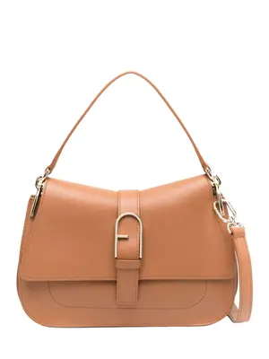 Furla Flow Leather Tote Bag - Brown