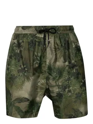 Roberto Cavalli Tiger Tooth Camouflage Swim Shorts - Green