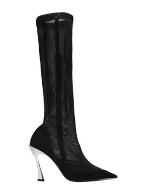 MUGLER Fang 95mm Mesh Boots - Black