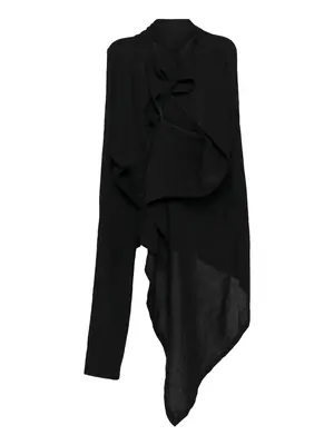 Yohji Yamamoto Draped Linen Jacket - Black