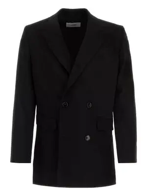 Ami Double-breasted Virgin Wool Blazer - Black