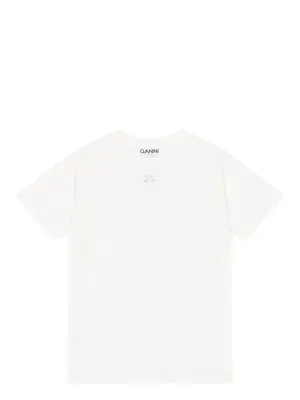 GANNI Logo-embellished T-shirt - White