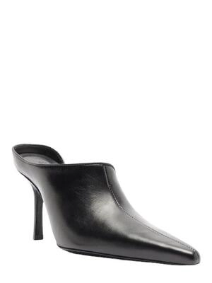 Schutz Abby Ankle Strap Pointed Toe Stiletto Sandals - Black