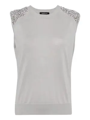 Fabiana Filippi Sequin-embellished Knit Top - Grey