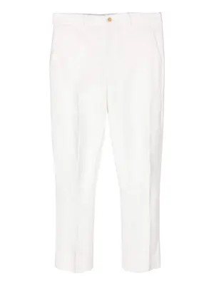 BLACK COMME DES GARÇONS Cropped Slim-cut Trousers - White