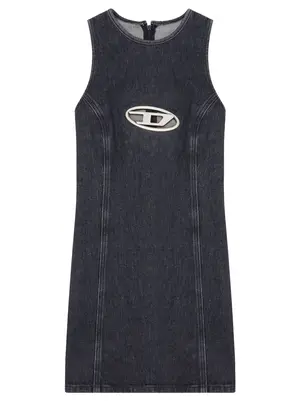 DIESEL Oval D Denim Mini Dress - Grey
