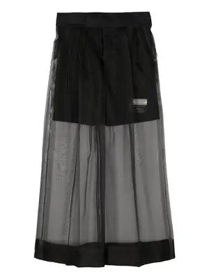 UNDERCOVERISM Silk-overlay Wide-leg Trousers - Black