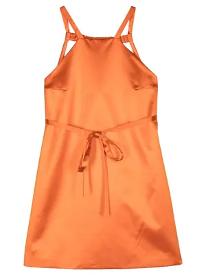 Patou Satin Mini Dress - Orange