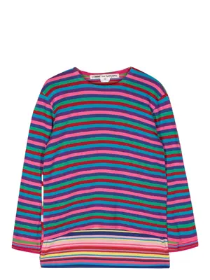 Comme Des Garçons Striped Layered Jumper - Pink