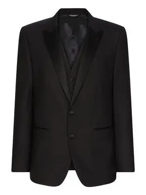 Dolce & Gabbana Martini-fit Wool-silk Three-piece Tuxedo Suit - Blue