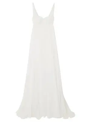 Costarellos Semeli Lace-trimmed Gown - Off-white