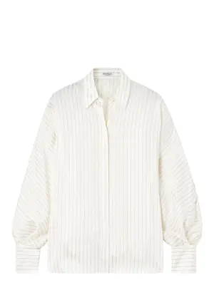 Brunello Cucinelli Striped Satin Shirt - Neutrals